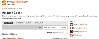 New to Researching? - Syracuse University Libraries